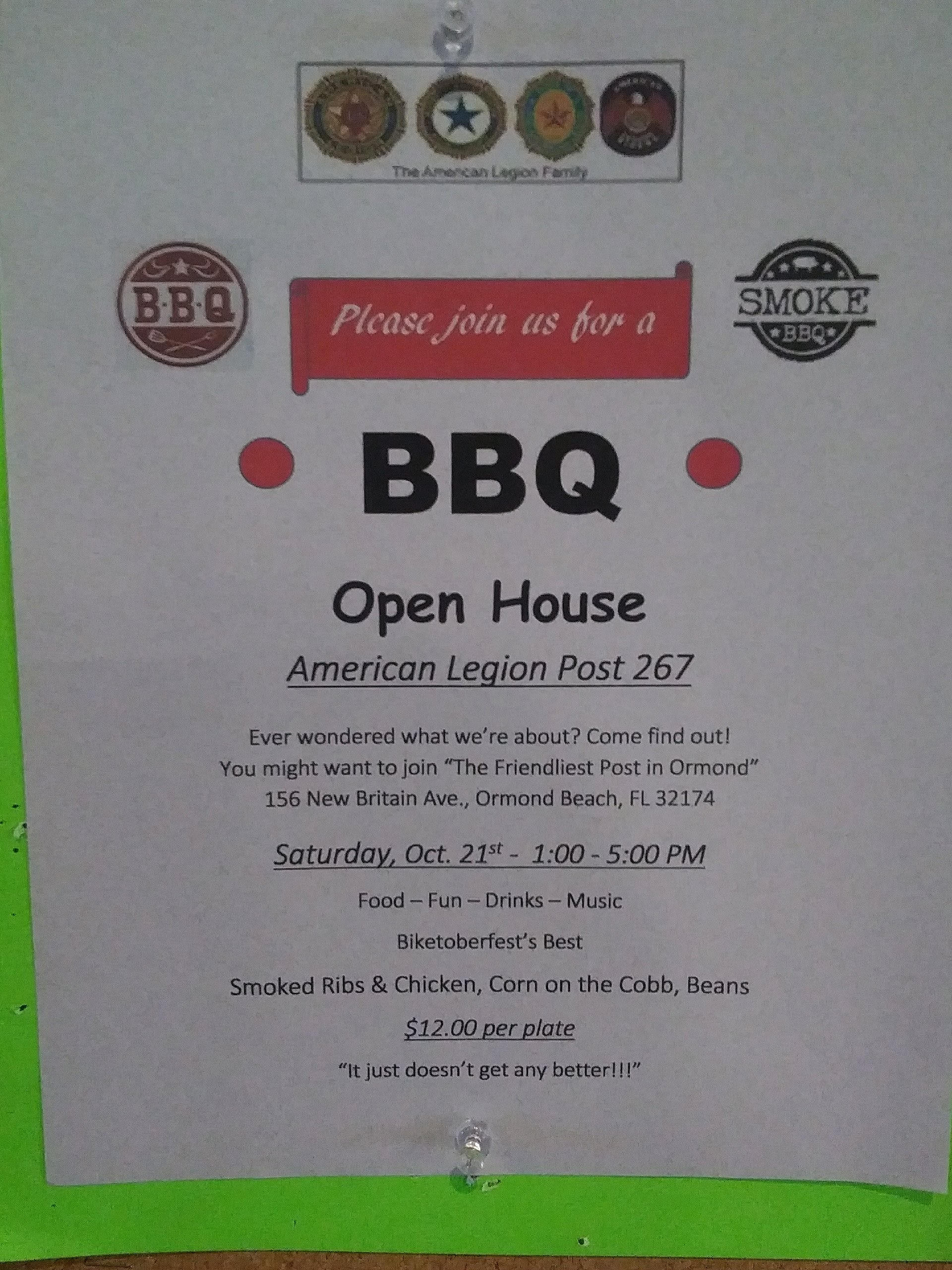 BBQ Open House | Florida American Legion