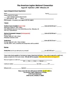 2022 Legion Delegate Registration Form | Florida American Legion