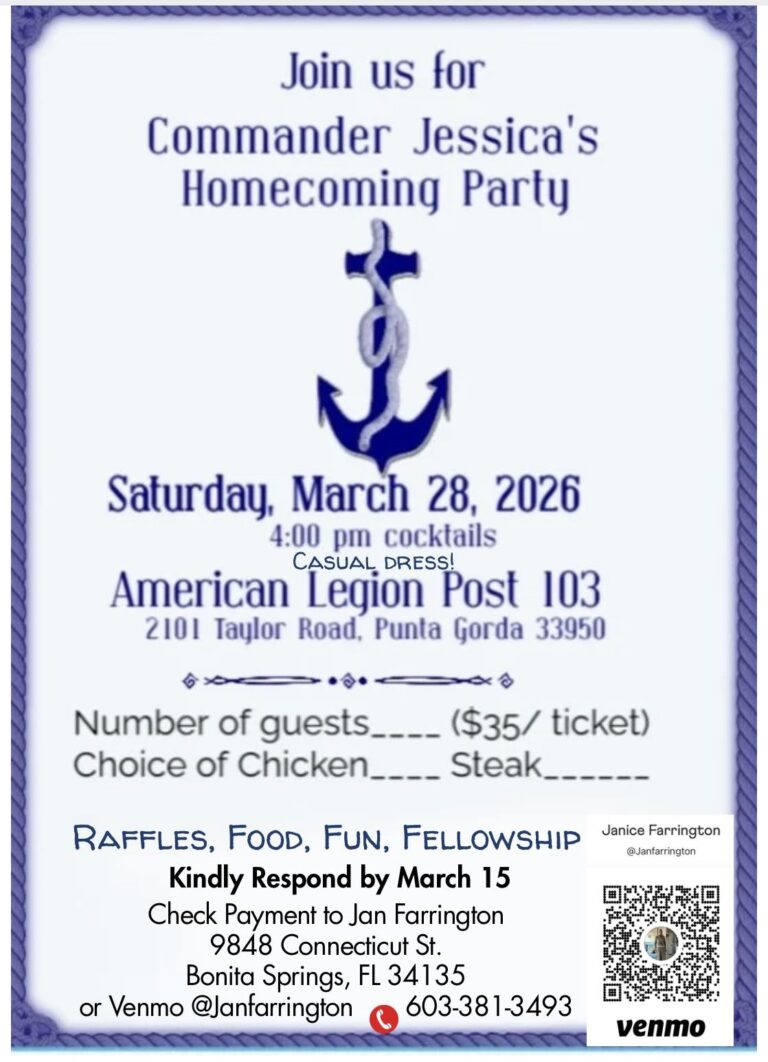 Department Commanders Homecoming Post 103 | Florida American Legion